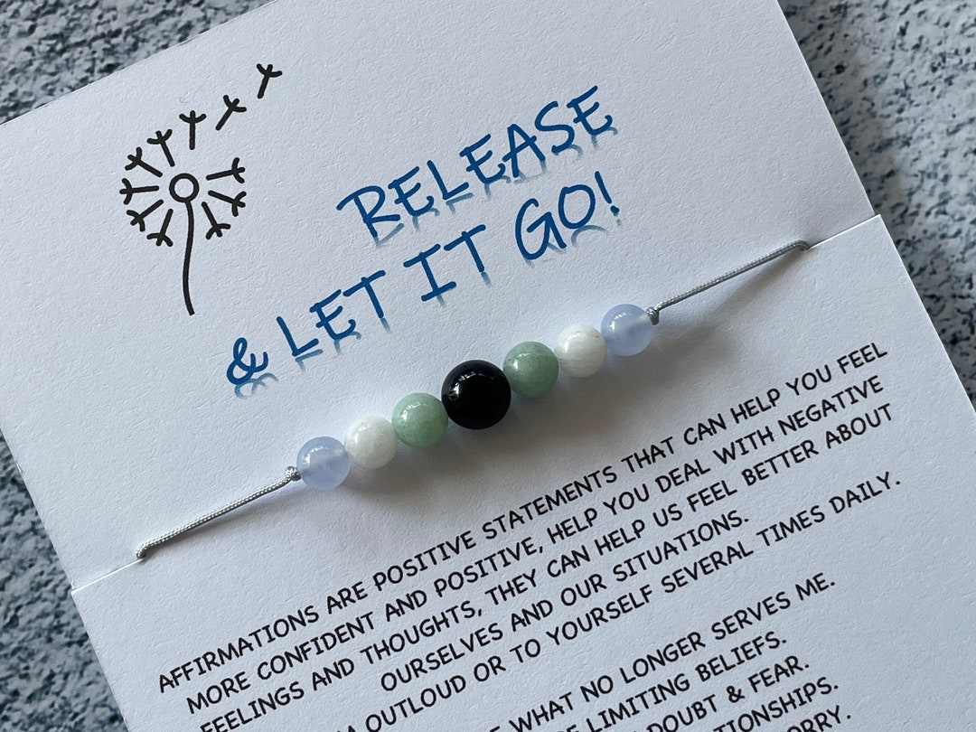 Release & LET It GO Positive AFFIRMATION Crystal Healing Bracelet ...