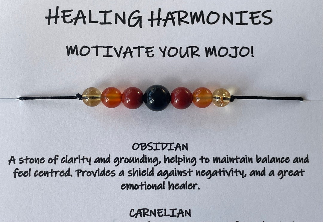 MOTIVATE YOUR MOJO Motivation Crystal Healing Bracelet-anklet-necklace ...