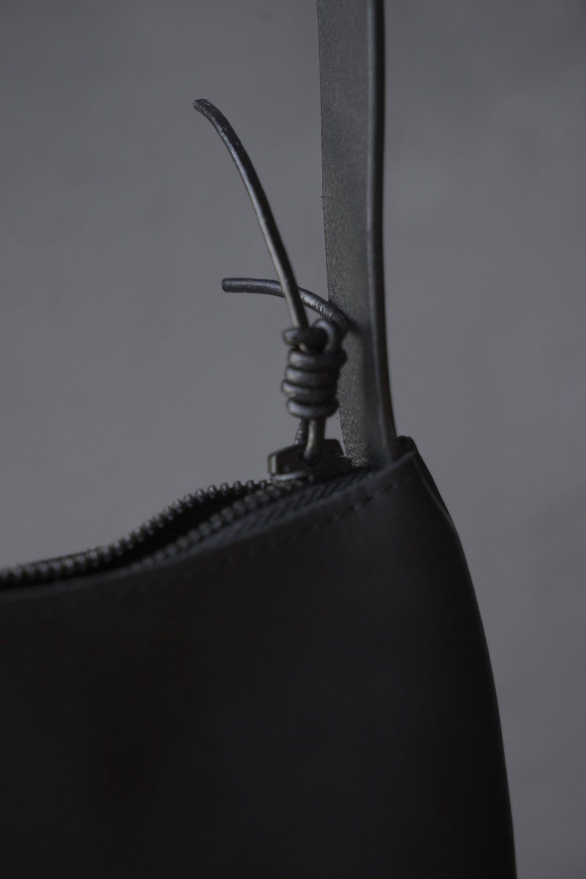 Unique Black Leather Handbag Encke - Etsy