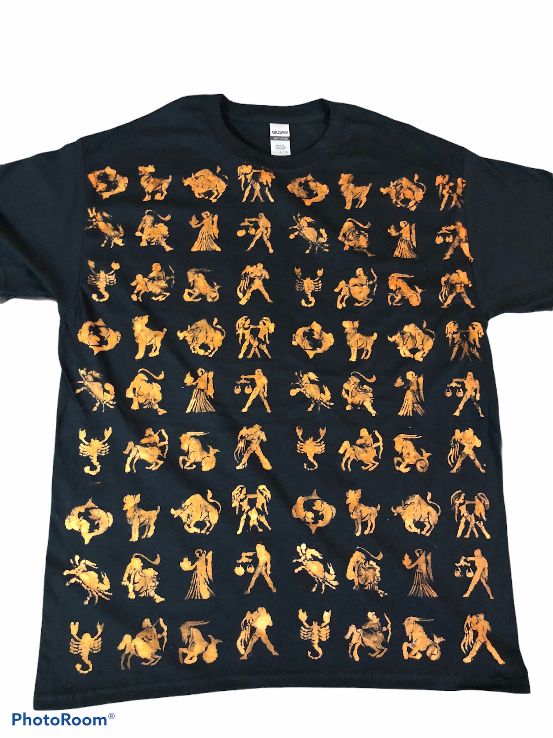Zodiac Signs Astrology T Shirt Bleached Design Etsy