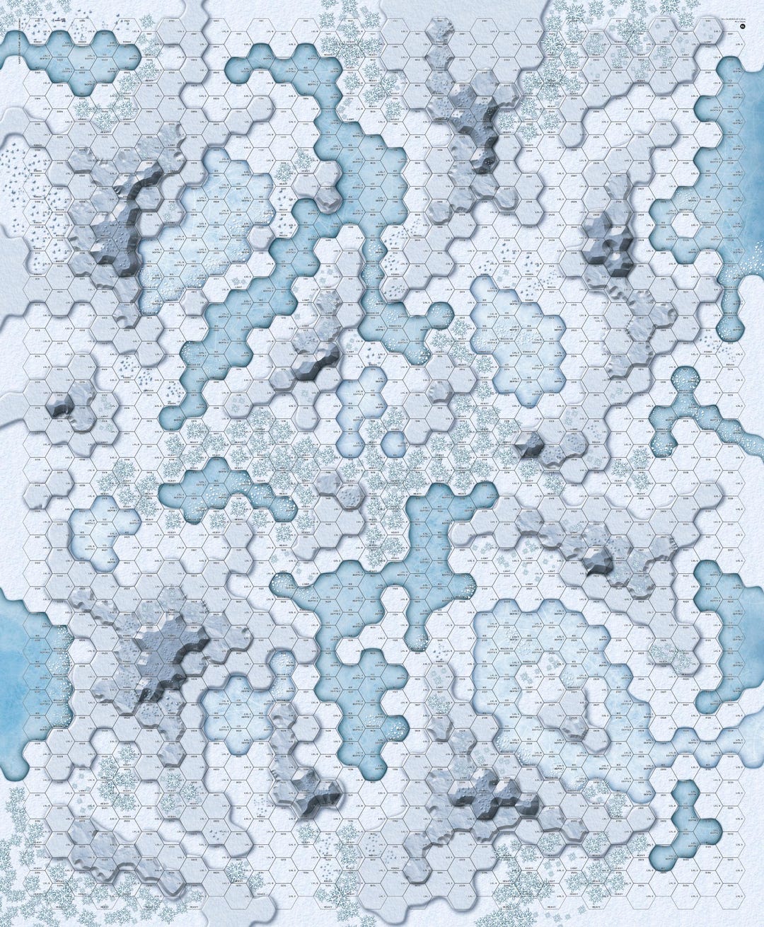 Fanart Map for Battletech "winter Canyons" – Play Mat, Battle Map, Hex ...