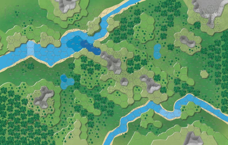 Fanart Karte Für Battletech "two River Hills V2", Play Mat, Battle Map ...
