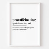 Procaffeinating Definition Kitchen Prints Coffee Print Caffeine Kitchen ...