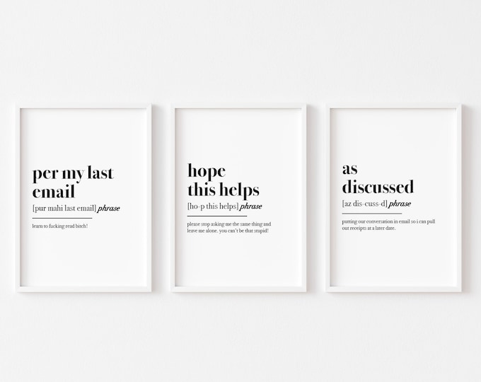 Office Definition Print | Funny Office Prints | Office Wall Art | Work ...