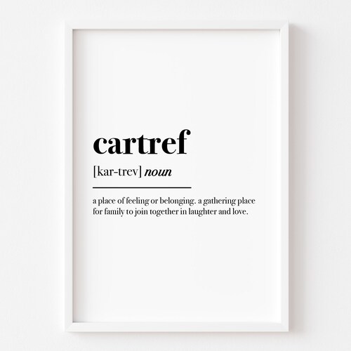 Cartref Definition Print Welsh Print Home Definition - Etsy