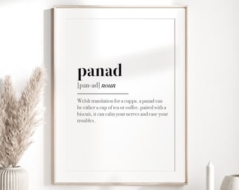 Panad Definition Print | Welsh Poster | Definition Print | Cuppa Tea ...