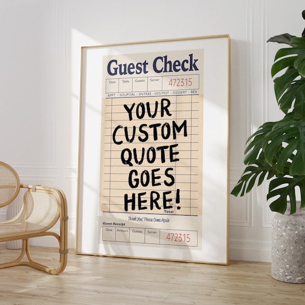 Giant Guest Check Custom - Etsy