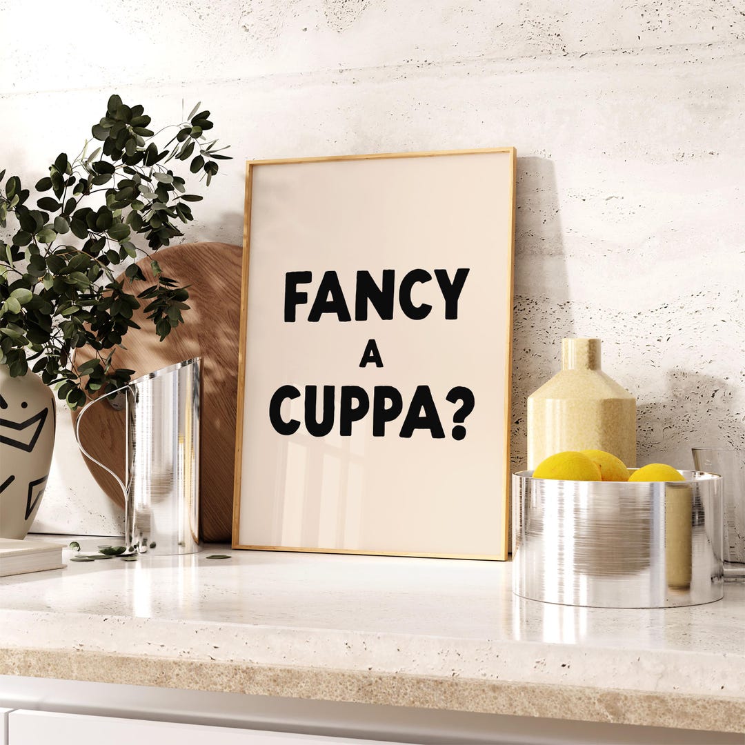 Fancy A Cuppa Print | Kitchen Poster | Kitchen Print | Tea Print ...