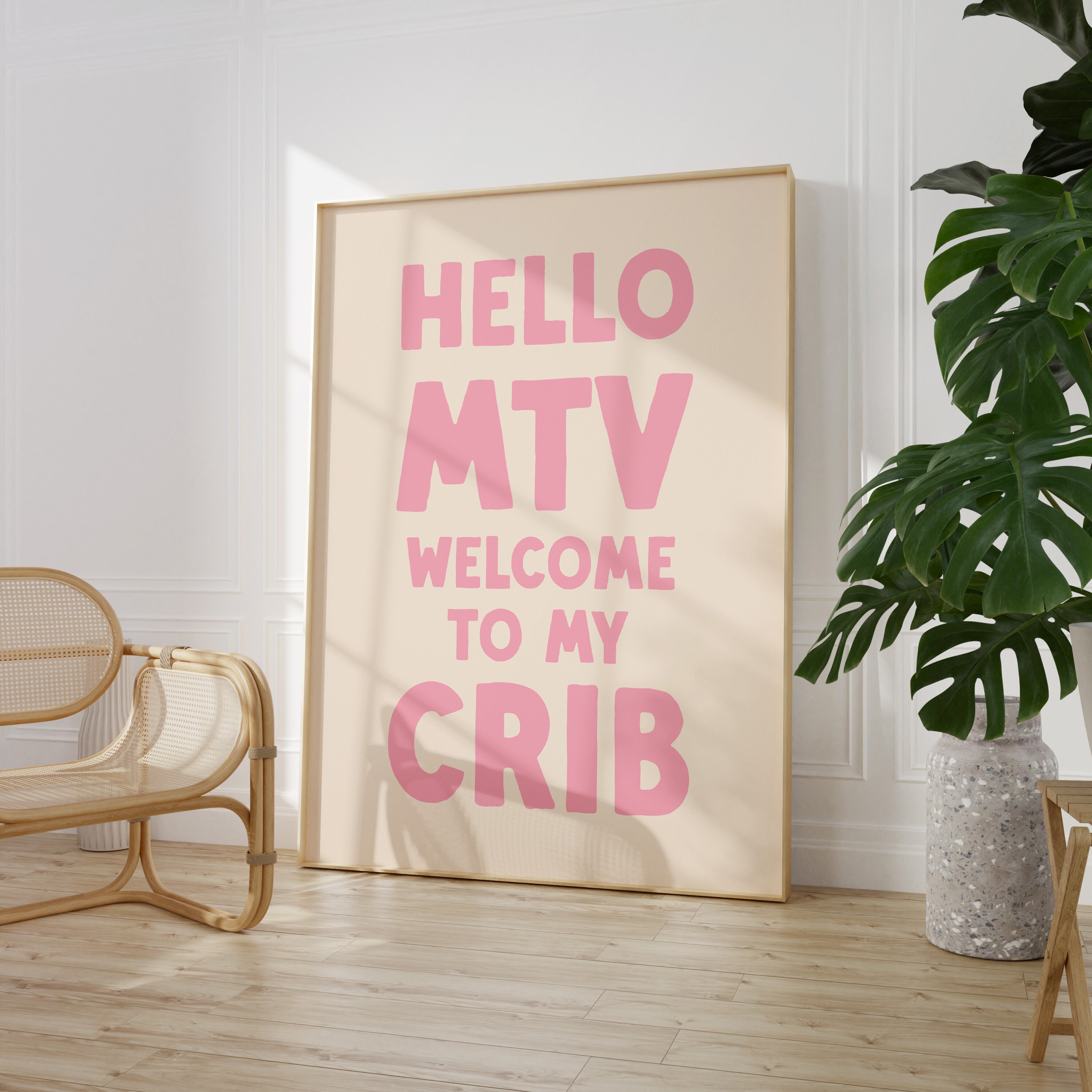 Hello MTV Welcome to My Crib Print | Hallway Print | Welcome Sign ...