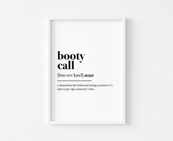 Booty Call Definition Bathroom Print Bathroom Decor Etsy