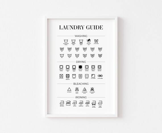 Laundry Guide Print Care Instructions Utility Room Print | Etsy