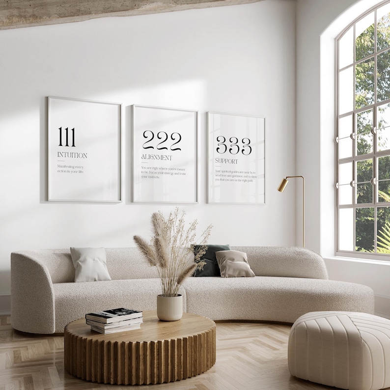 Angel Numbers Print | 111 | 222 | 333 | Angel Number Poster ...