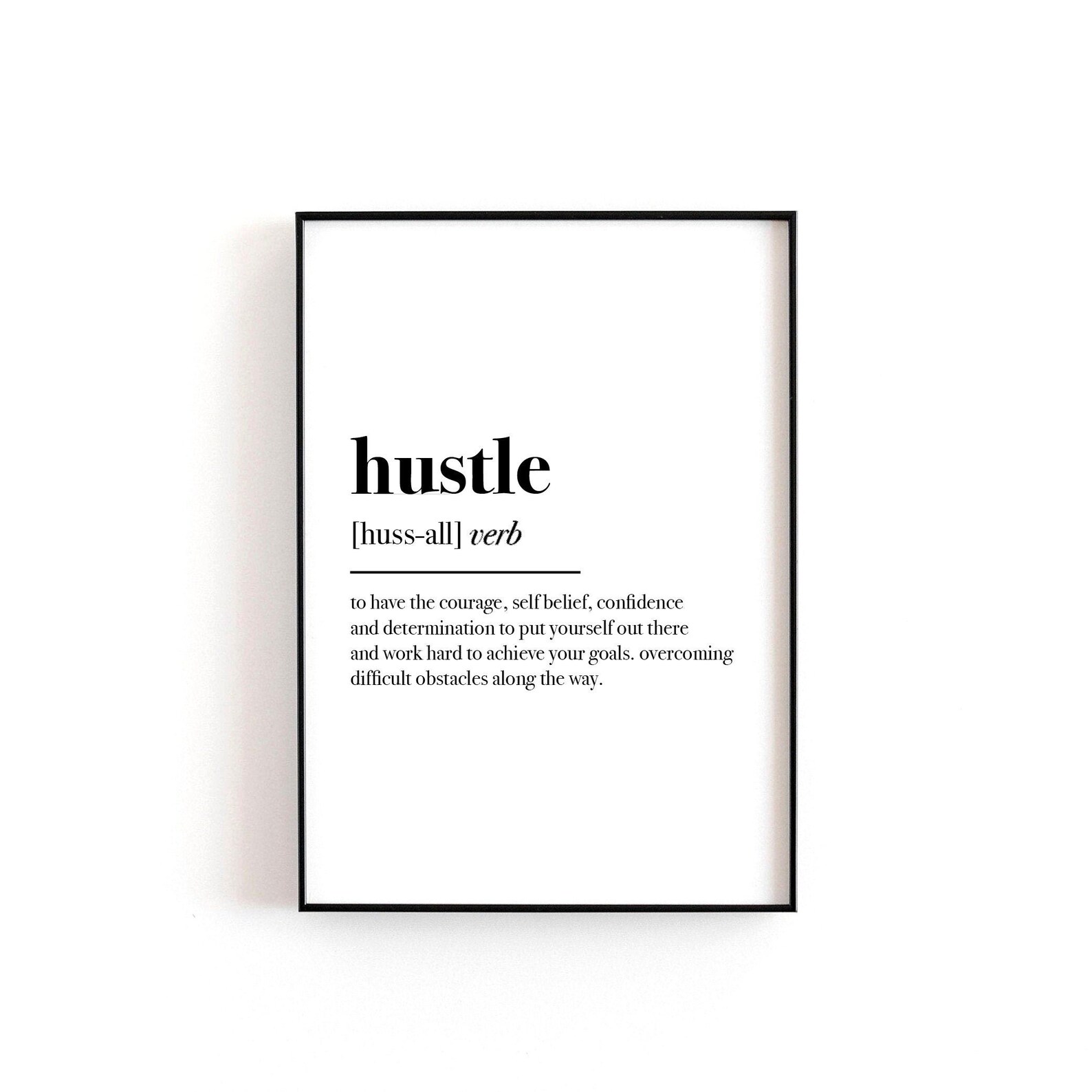 Hustle Definition Home Print Bedroom Print Motivational | Etsy