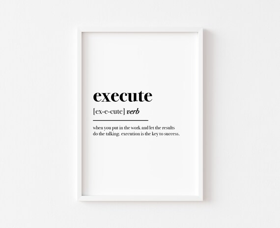 Execute Definition Home Print Bedroom Prints | Etsy