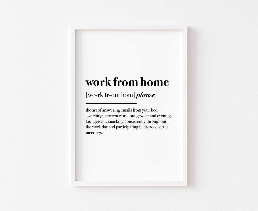 Work From Home Definition Print | Office Wall Art | Home Office Decor ...