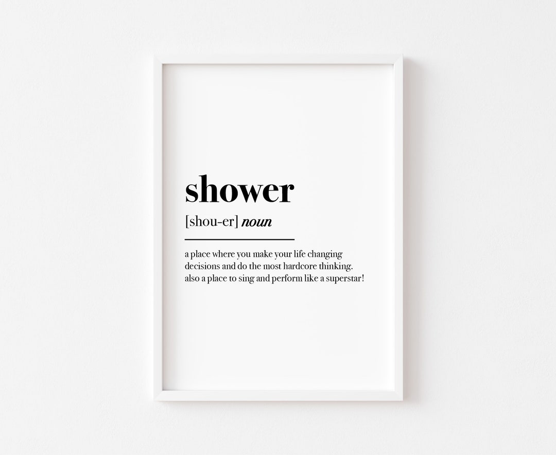 Bathroom Prints | Shower Definition Print | Bathroom Wall Art | Funny ...