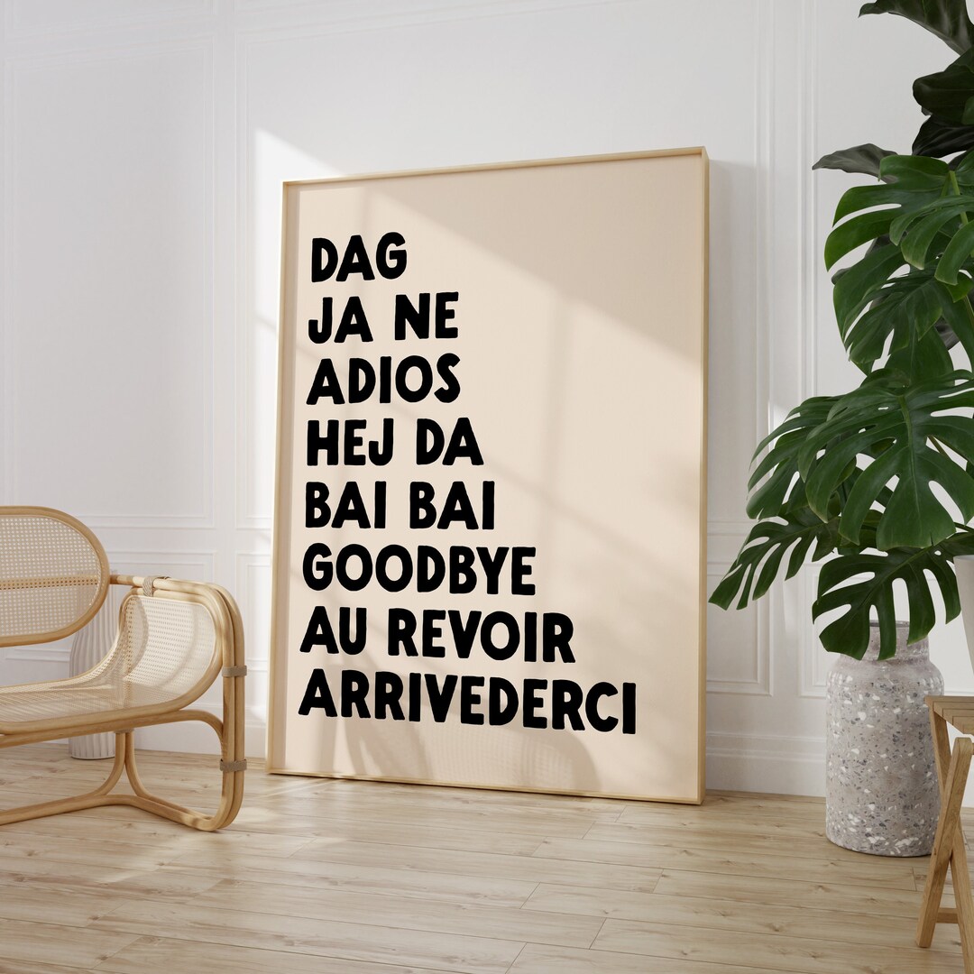 Goodbye Different Languages Print | Hallway Print | Entryway Decor ...