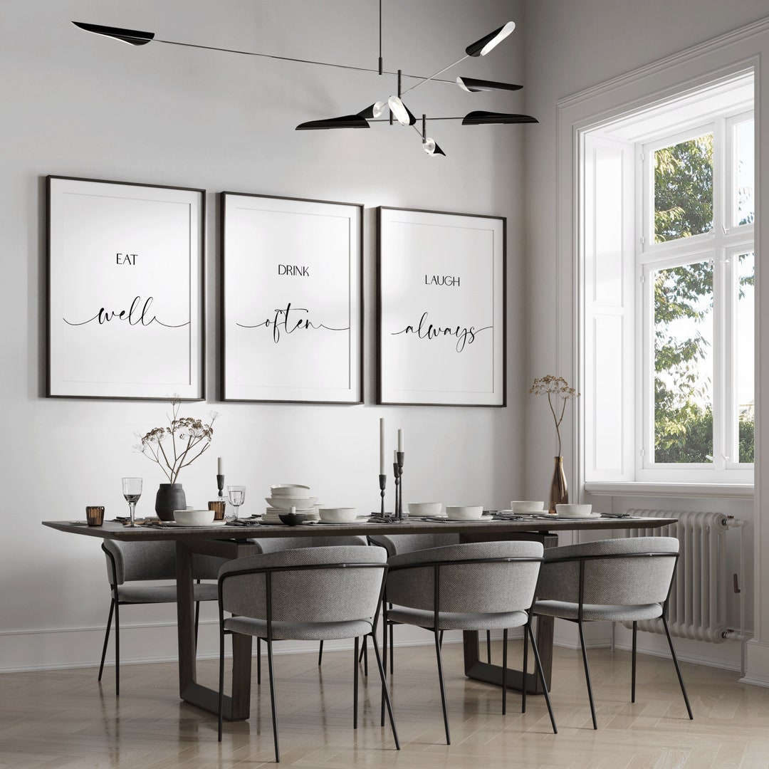 Dining Room Prints Set of 3 | Kitchen Wall Art | Family Prints | Home ...