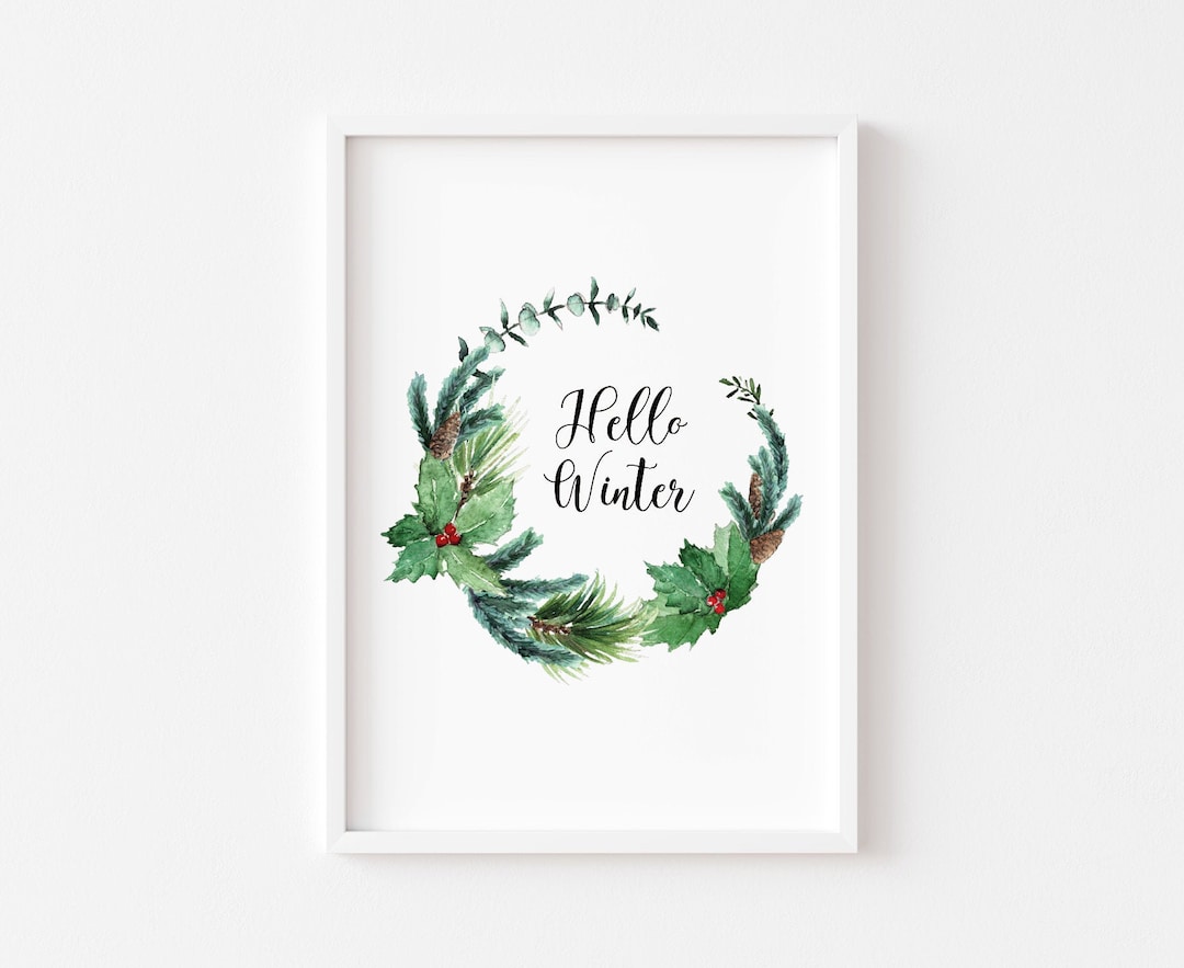 Hello Winter | Christmas Prints | Christmas Wall Art | Christmas Decor ...