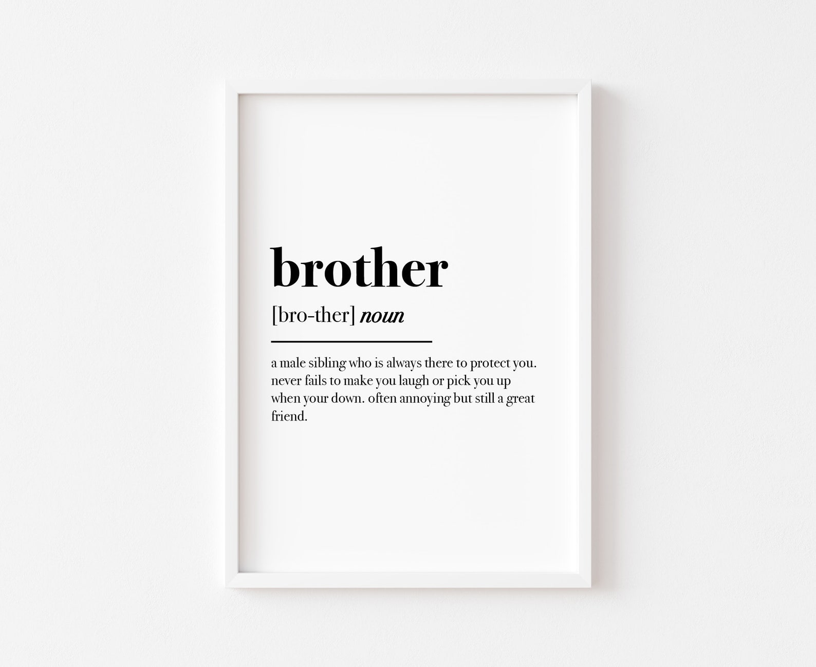 Brother Definition | Family Wall Art | Home Prints | Home Wall Art ...