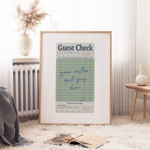 Custom Guest Check Digital Download | Custom Quotes Poster | Guest ...