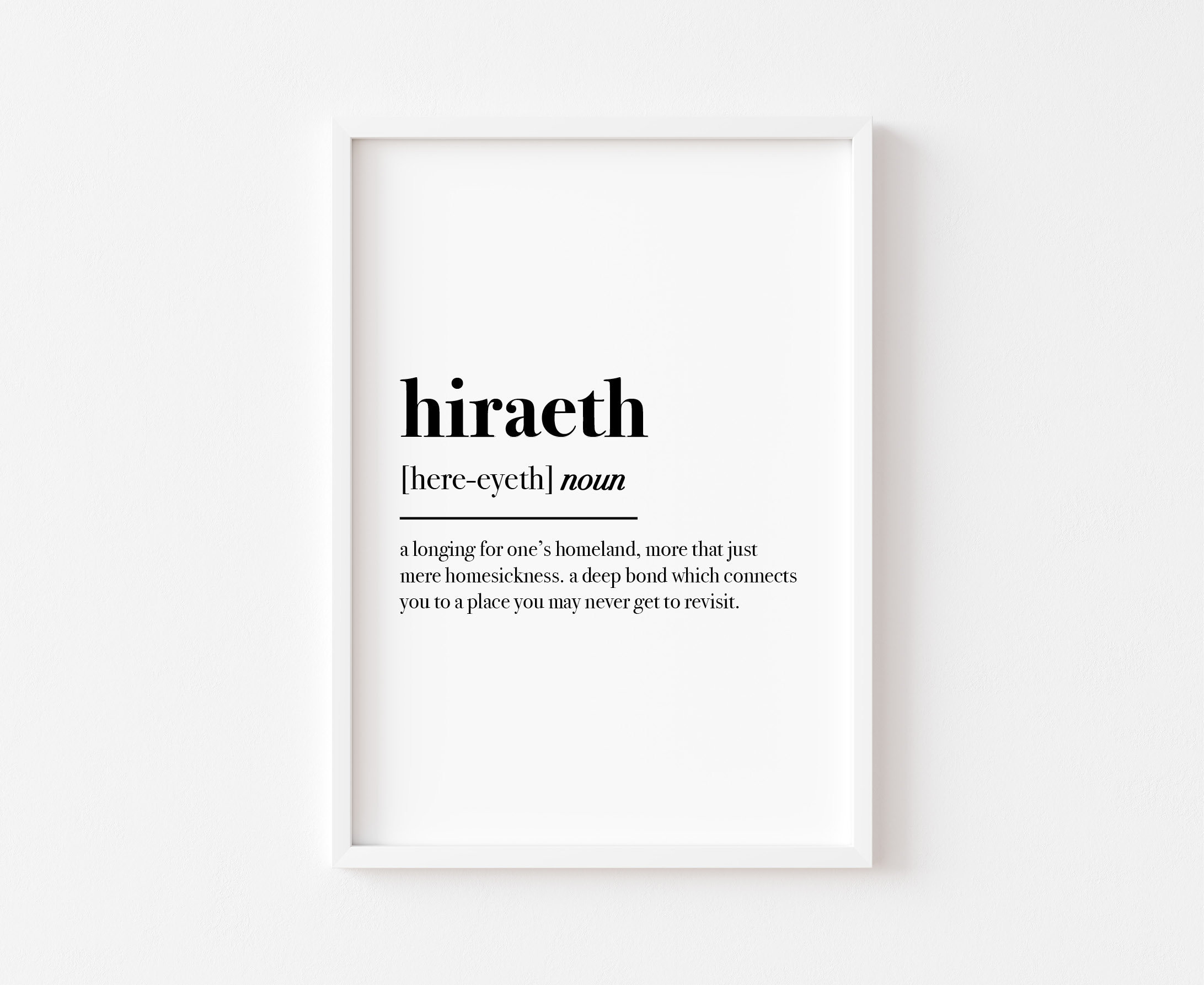 Hiraeth Definition Welsh Print Home Print Bedroom Print - Etsy