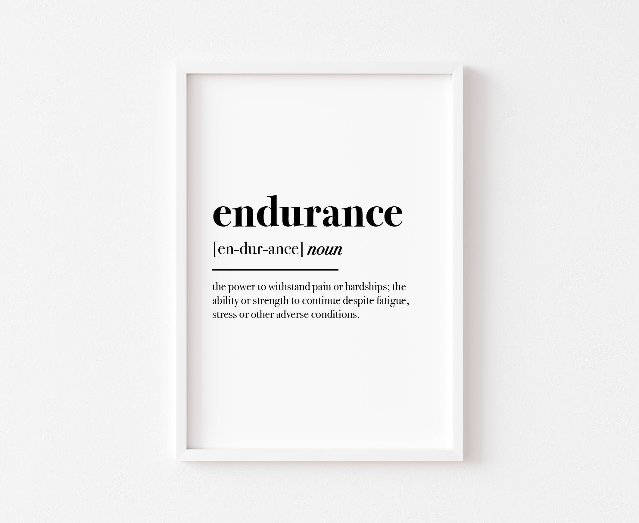 Endurance Definition Bedroom Prints Home Print Bedroom - Etsy