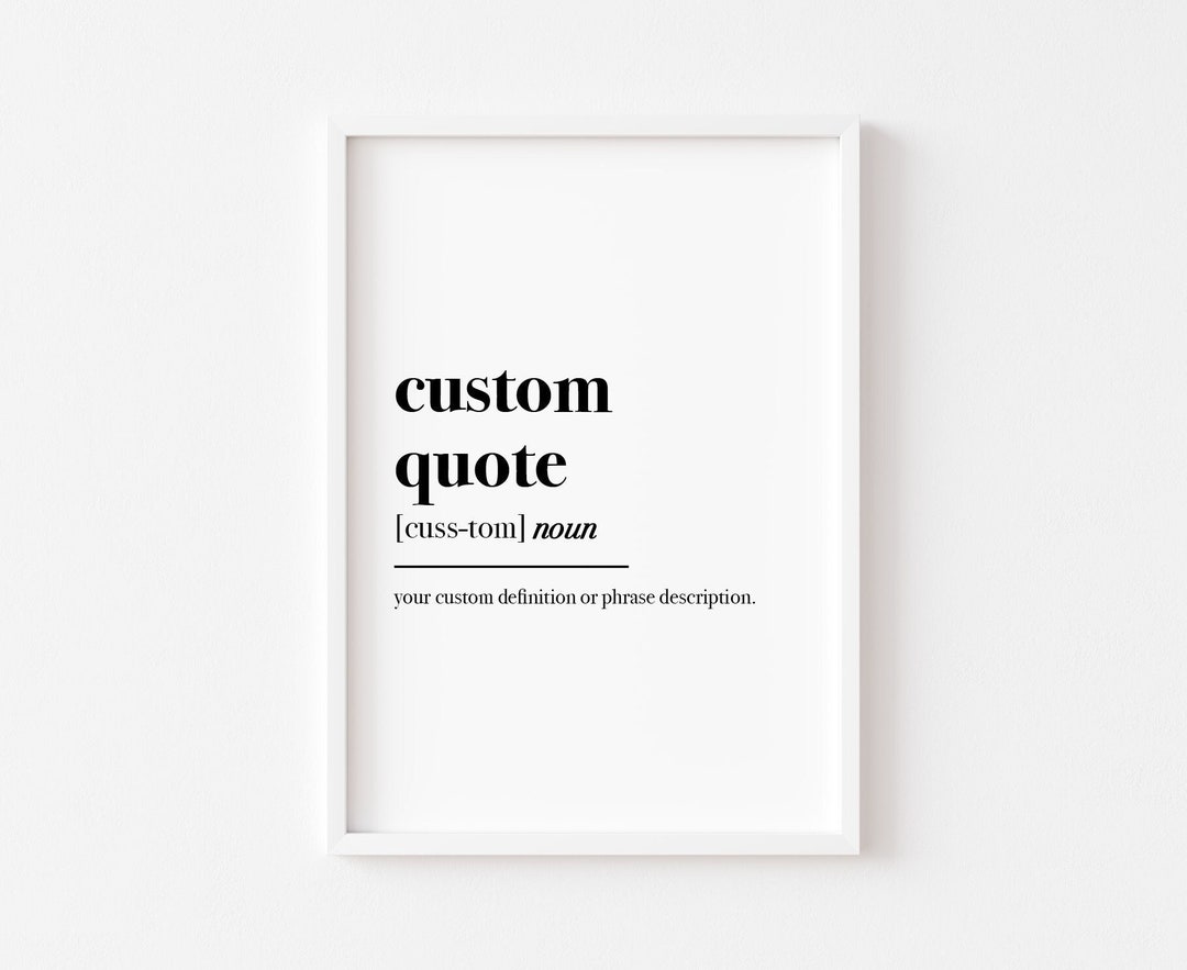 Custom Definition Print | Personalised Print | Home Print | Bedroom ...