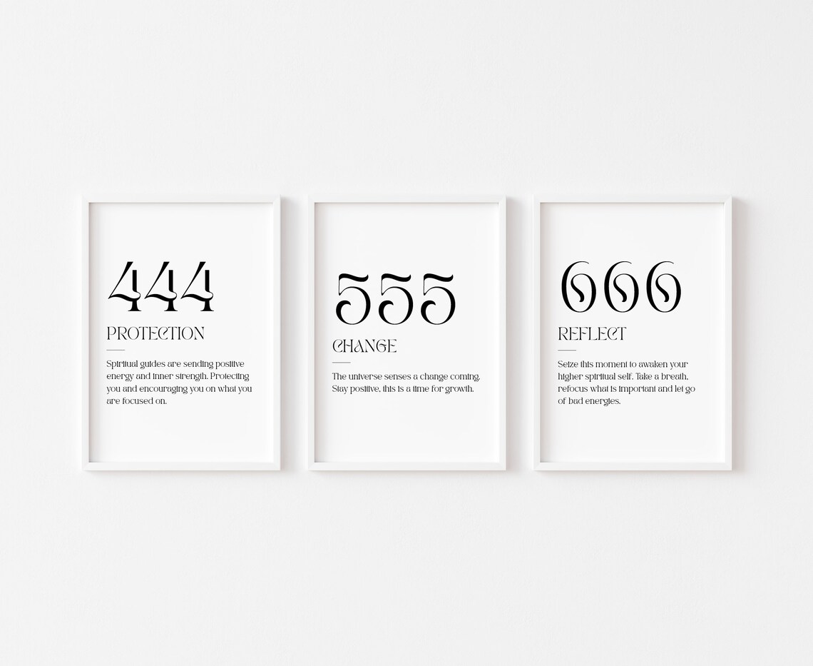 Angel Numbers Print | 111 | 222 | 333 | Angel Number Poster ...