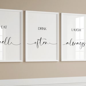 Dining Room Prints Set of 3 | Kitchen Wall Art | Family Prints | Home ...