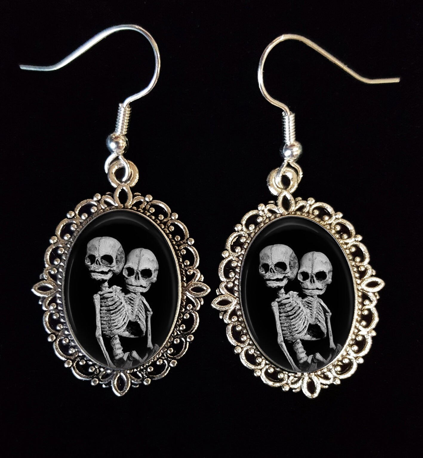 Siamese Twins Skeleton Large Antique Silver Pendant Brooch - Etsy