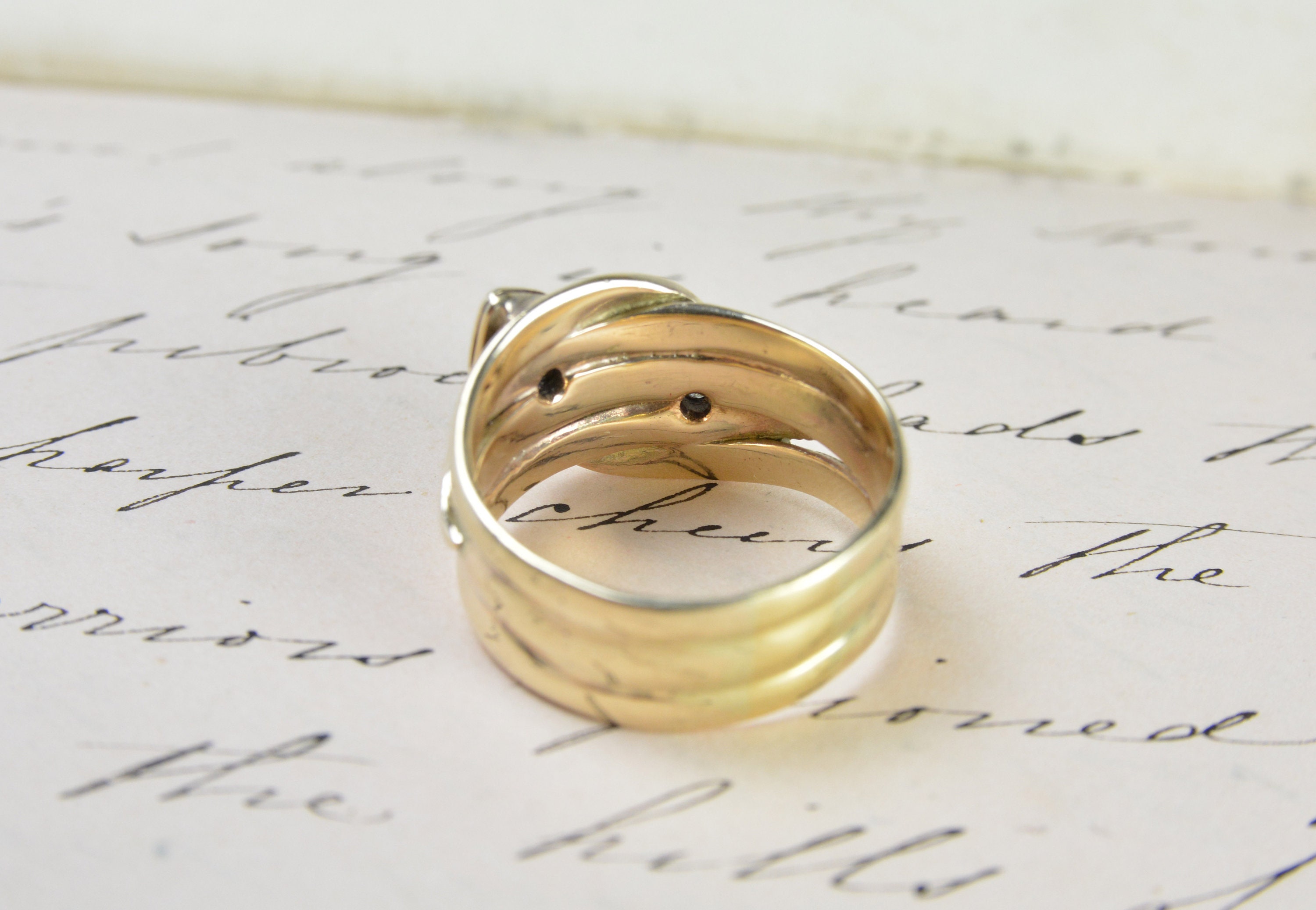 Antique 18ct Gold Diamond Double Snake Ring. - Etsy