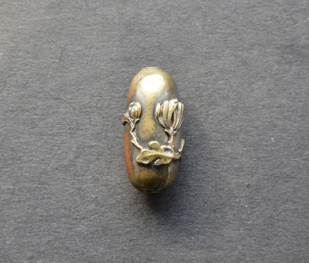Antique Meiji Period Signed Ojime Bead, Blossom, Mixed Metal. Japanese Netsuki - Etsy