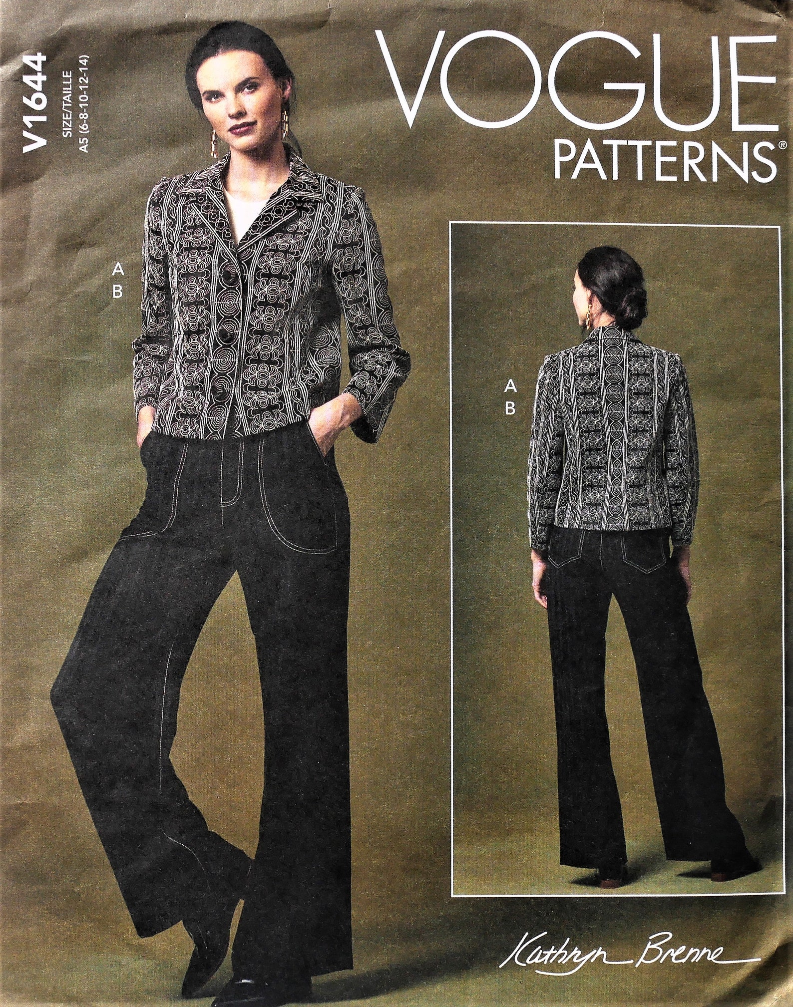 Jacket and Pants Pattern, Vogue 1644, American Designer by Kathryn ...