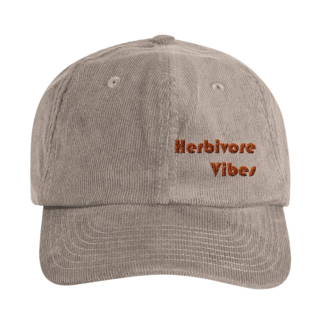 VEGAN VEGGIE STYLE Corduroy Dad Hat, Herbivore Vibes, Plant Based Vegan ...