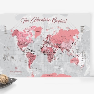 Pink World Map, Printable World Map Map of the World Large Downloadable ...