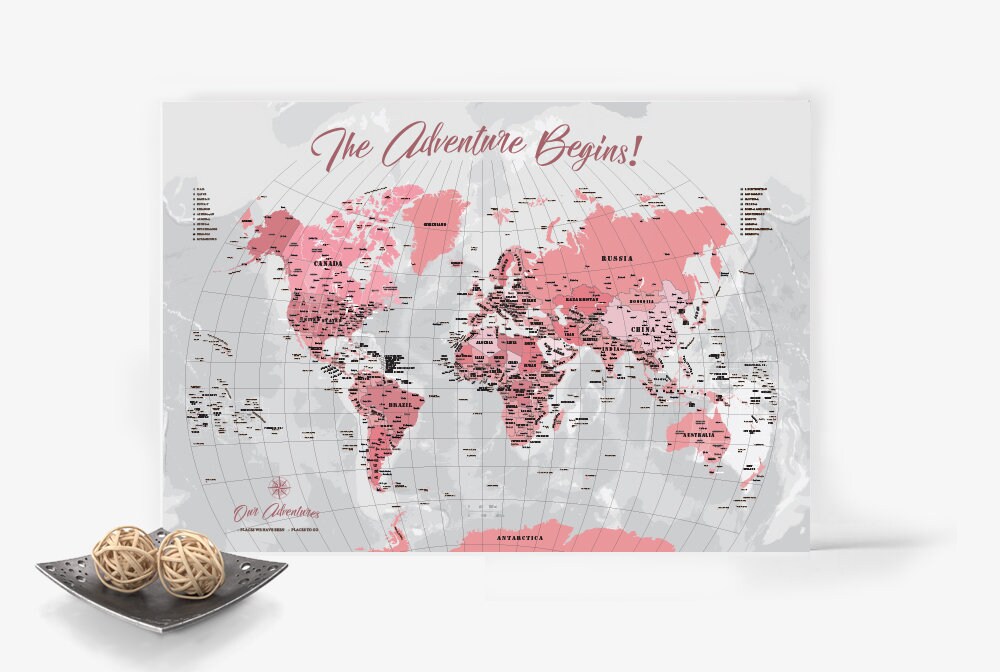 Pink World Map, Printable World Map Map of the World Large Downloadable ...