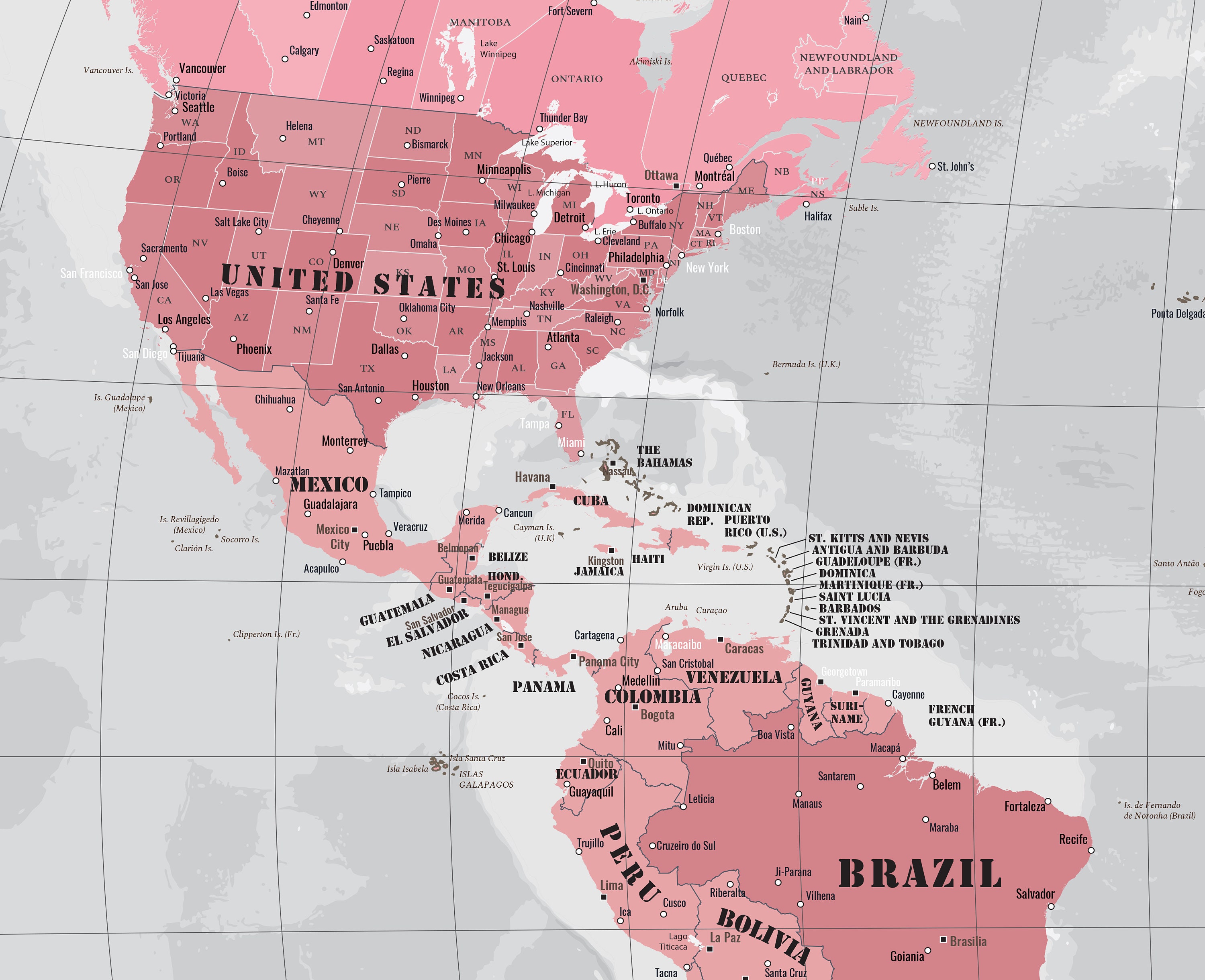 Pink World Map, Printable World Map Map of the World Large Downloadable ...