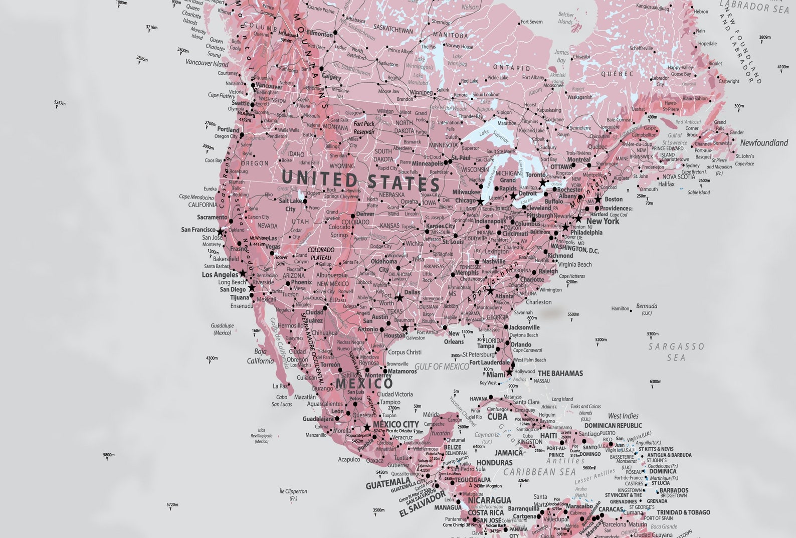 Pink Printable World Map Art in Blush and Hunter Green Map of | Etsy