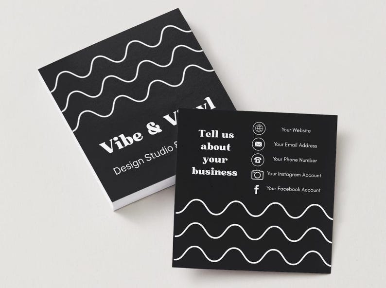 Editable Business Card Template Canva | Social Media Contact Card ...