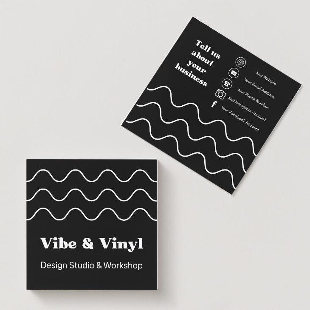 Editable Business Card Template Canva | Social Media Contact Card ...