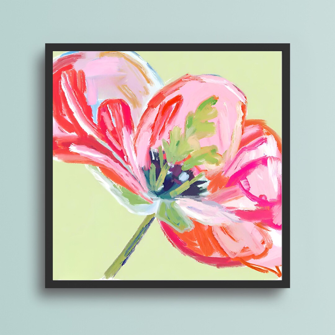 Colorful Flower Blossom Print: Vibrant Modern Floral Wall Art - Etsy