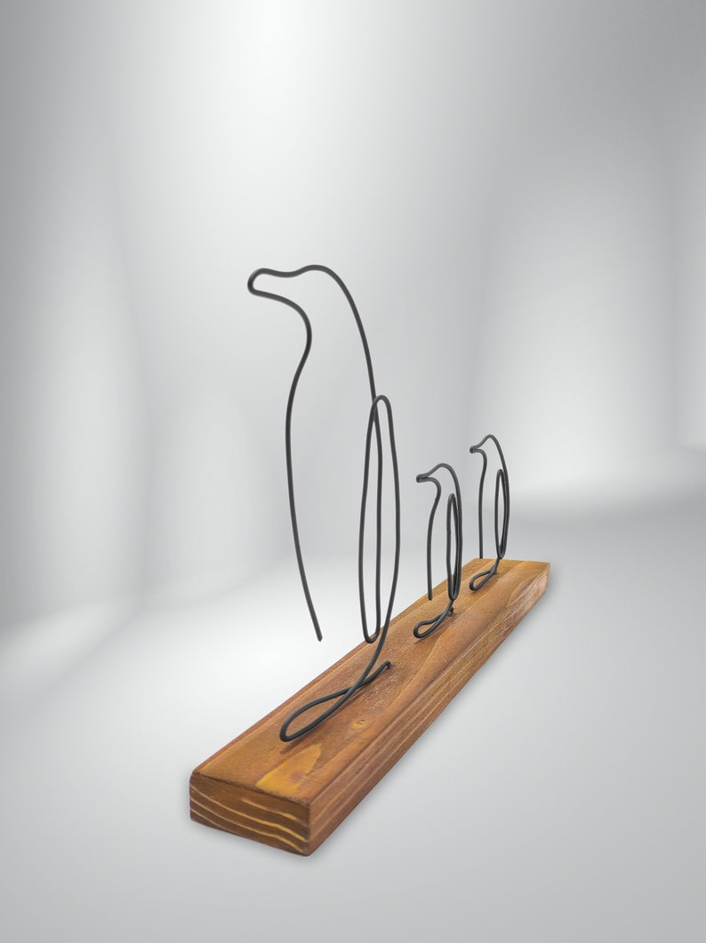 Customizable Penguin Family Sign, Wire Art Sculpture, Shelf Decor, New ...