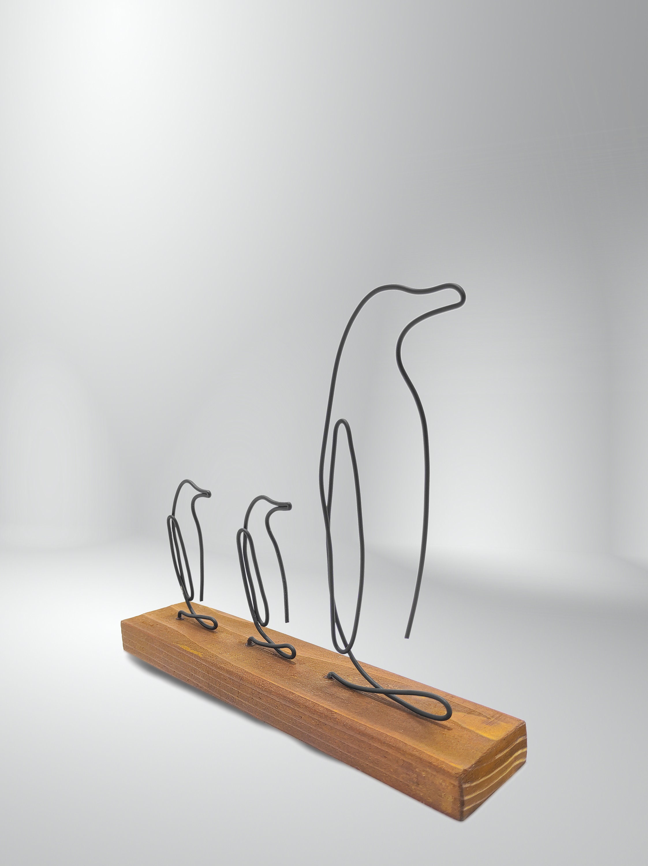 Customizable Penguin Family Sign, Wire Art Sculpture, Shelf Decor, New ...
