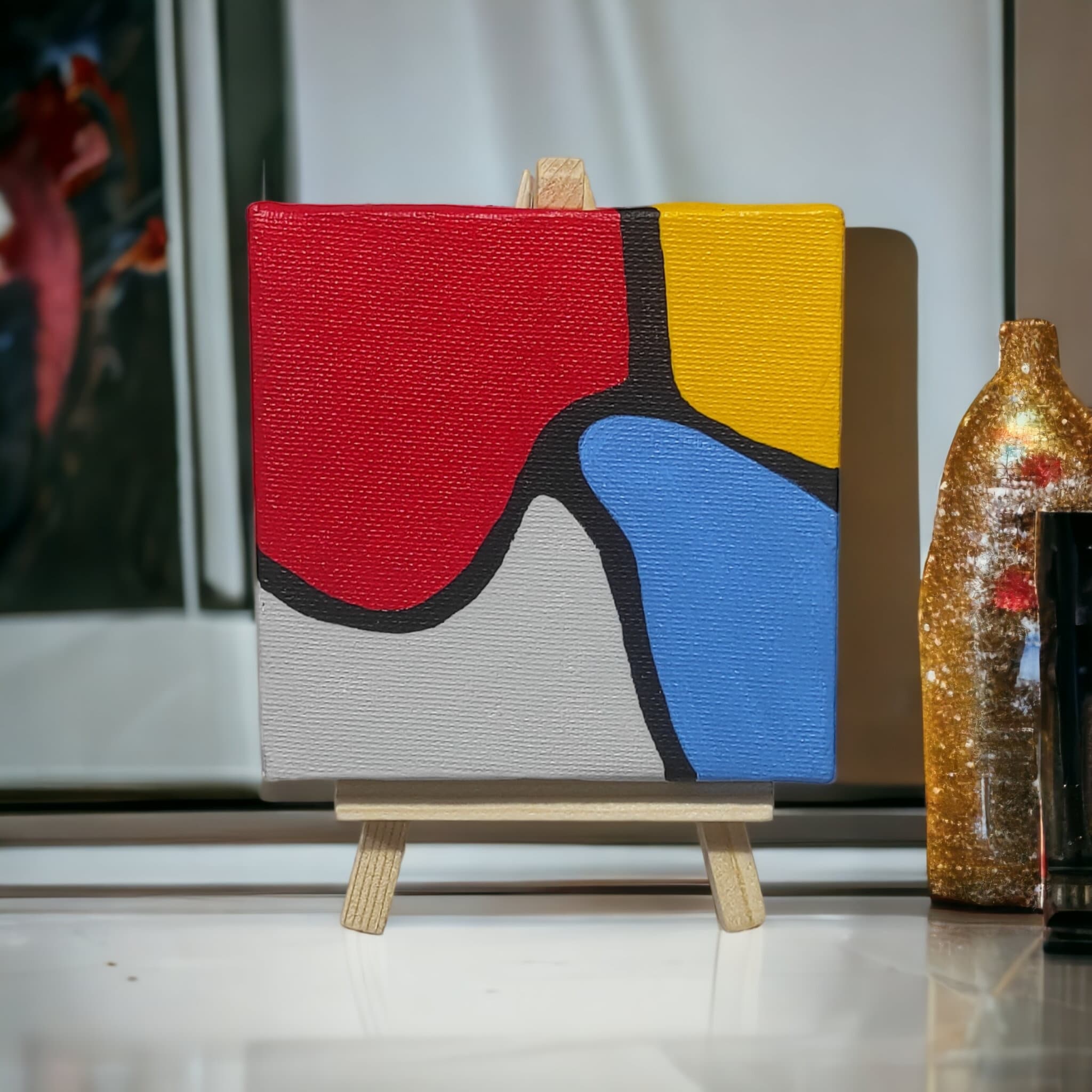 Mondrian Colors Mini Canvas in the Style of Mondrian With - Etsy