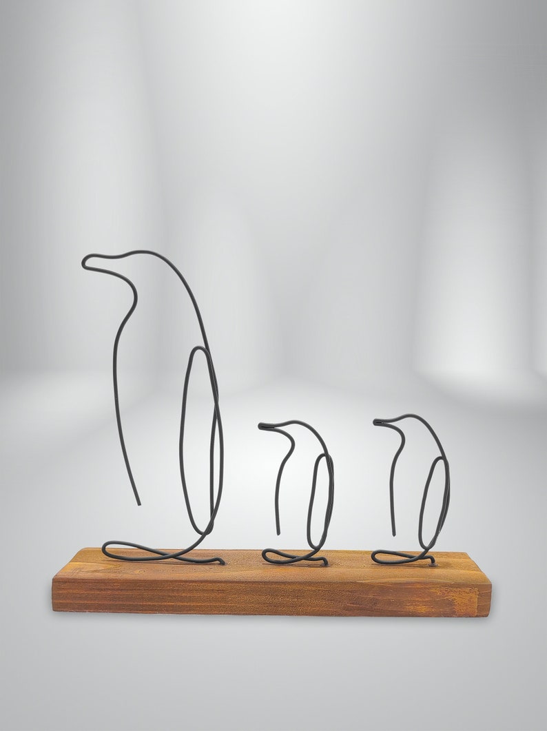 Customizable Penguin Family Sign, Wire Art Sculpture, Shelf Decor, New ...