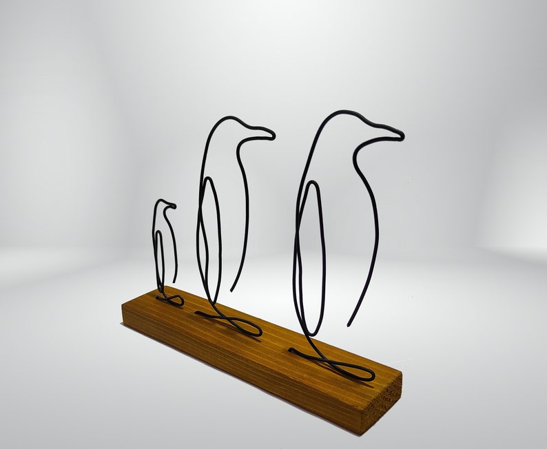 Customizable Penguin Family Sign, Wire Art Sculpture, Shelf Decor, New ...