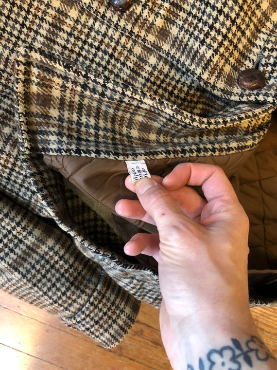1950s Pendleton Houndstooth Wool Coat Medium Large - Gem