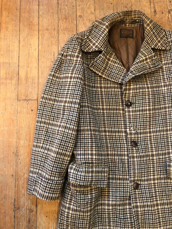 1950s Pendleton Houndstooth Wool Coat Medium Large - Gem