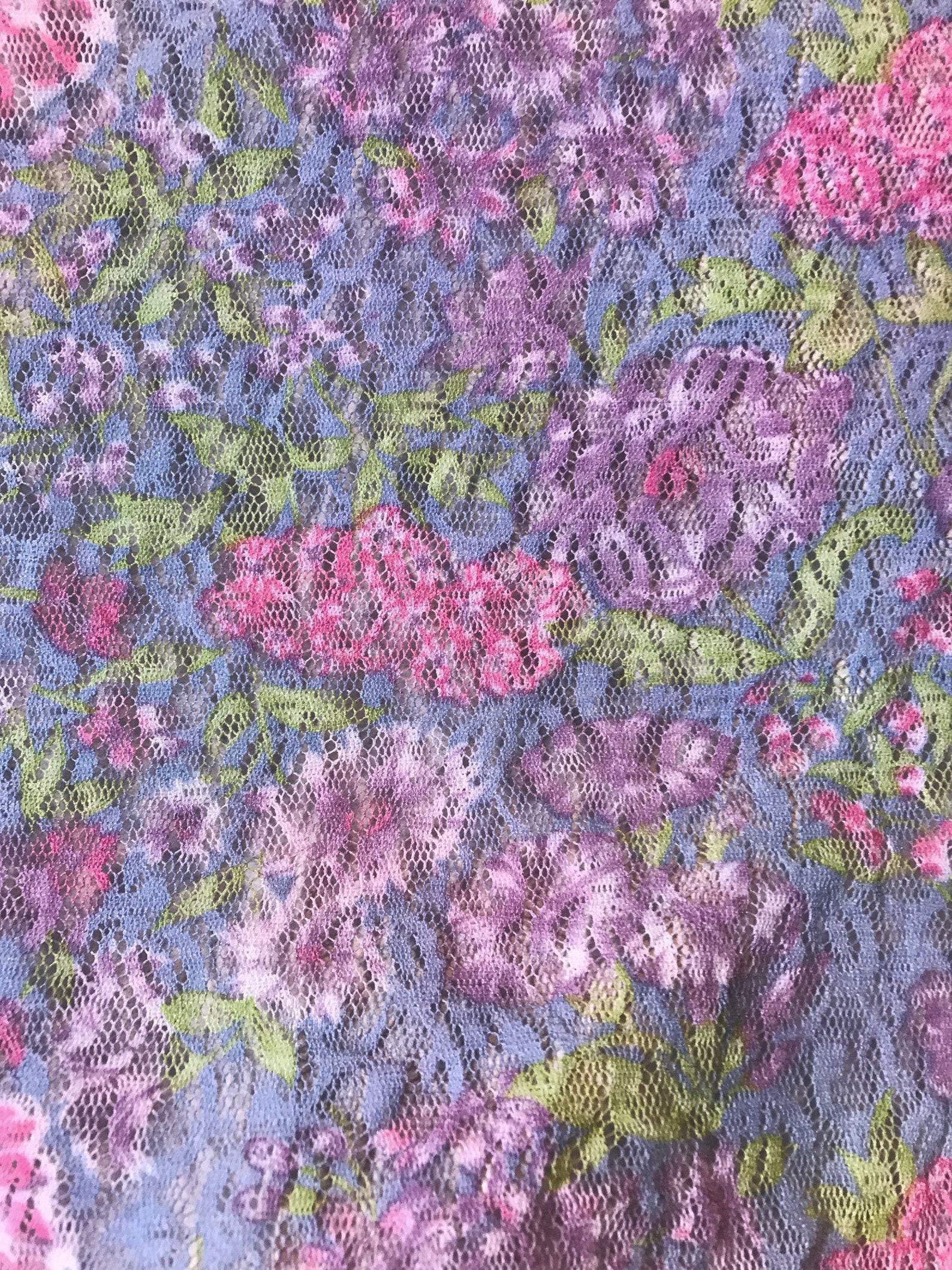 Blue floral Stretch Lace fabric printed lace lingerie lace | Etsy